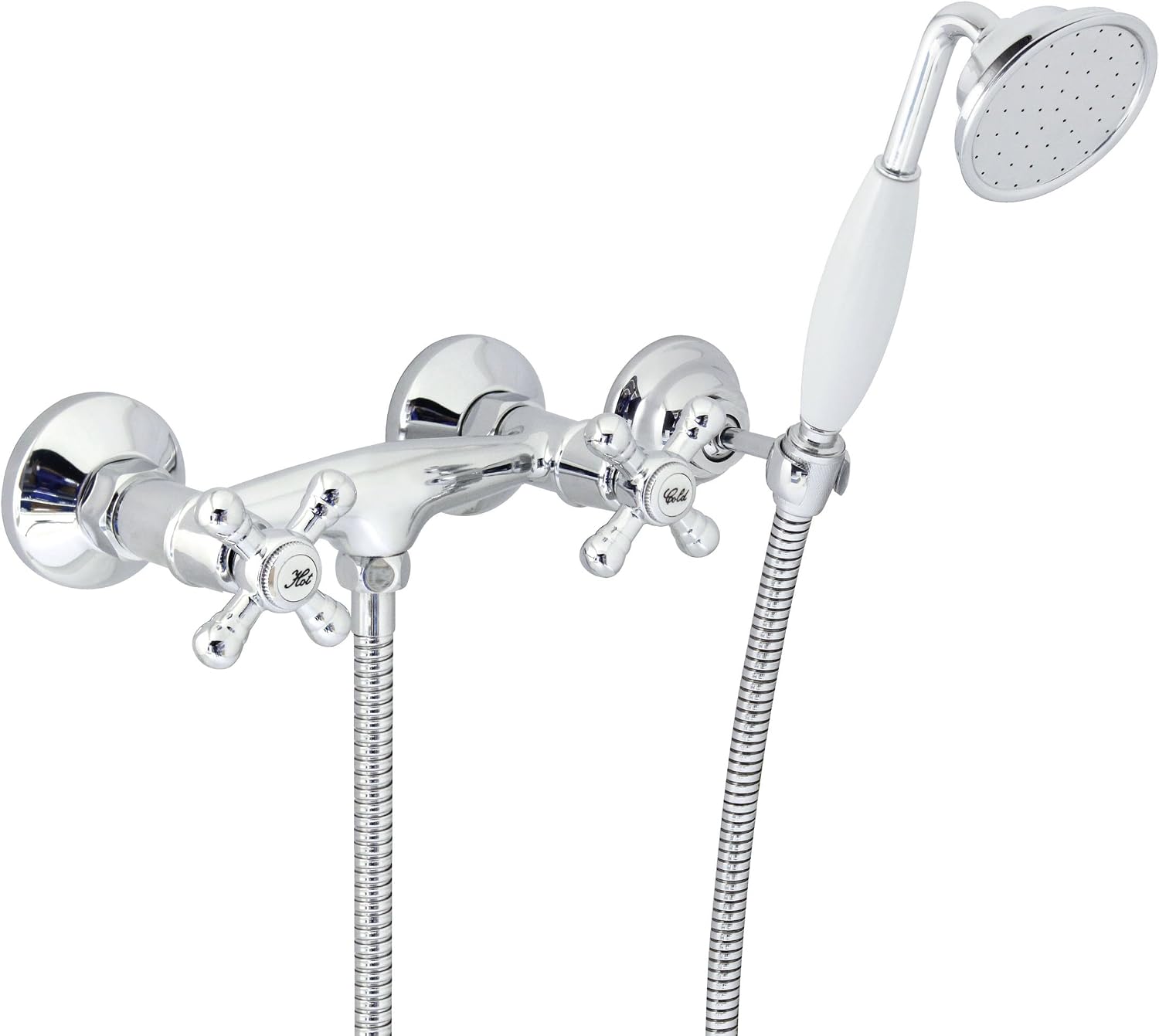 MODONA 6" European Style Shower Mixer with Porcelain Hand Held Shower ...