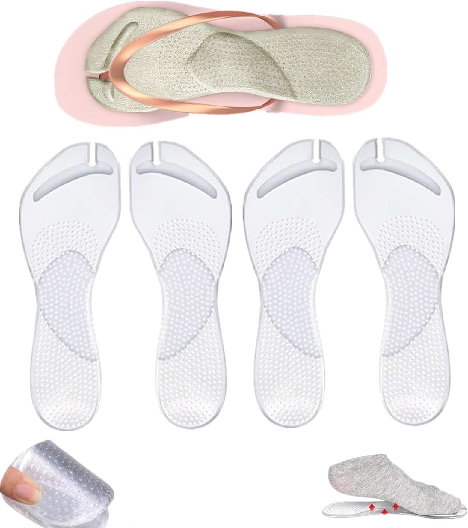 Amazon.com: SooGree 2 Pairs Gel Arch Support Cushion Insoles Adhesive ...