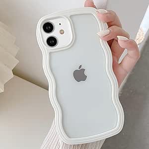 Amazon.com: UEEBAI Wave Frame Clear Case for iPhone 11 6.1 inch Case Clear,Cute Wave Frame Slim ...