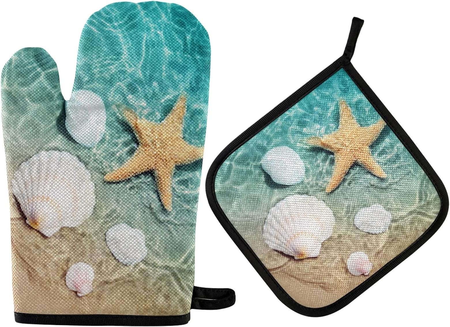 Amazon.com: Beach Starfish Shells Oven Mitts and Potholders ...
