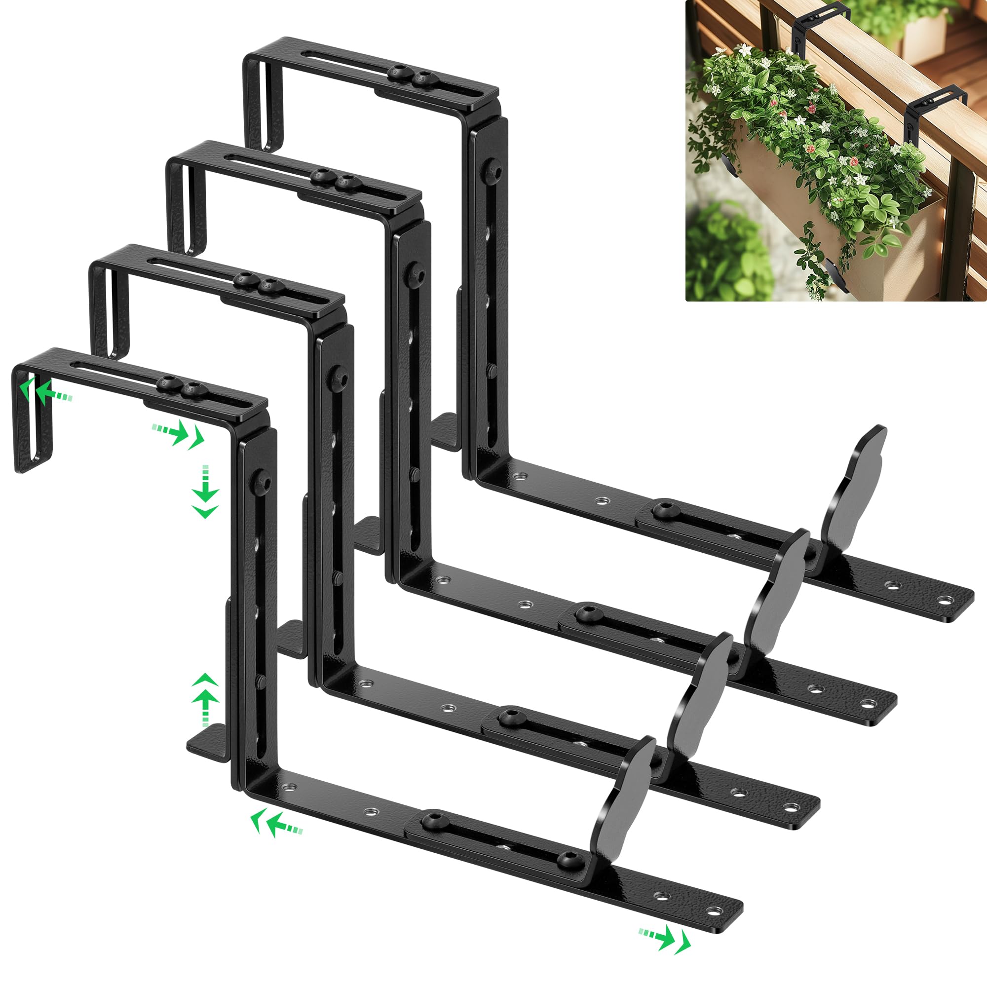 Amazon.com : VIVOSUN Planter Box Brackets, Adjustable Window Box ...