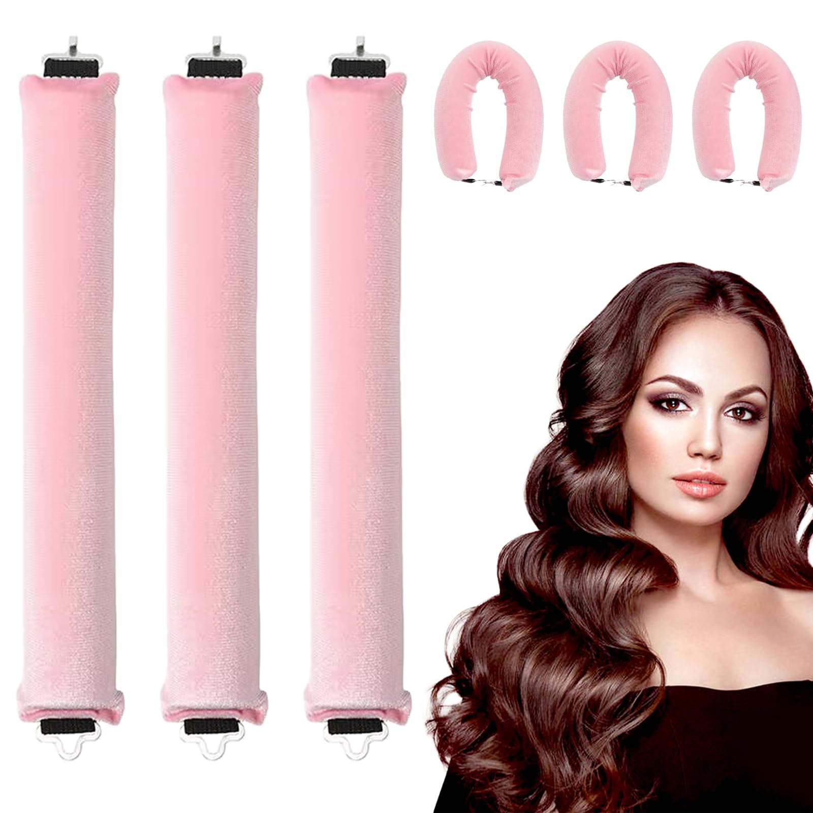 KEYRI 3 PCS Heatless Curlers Set, Heatless Curling Rod Overnight ...