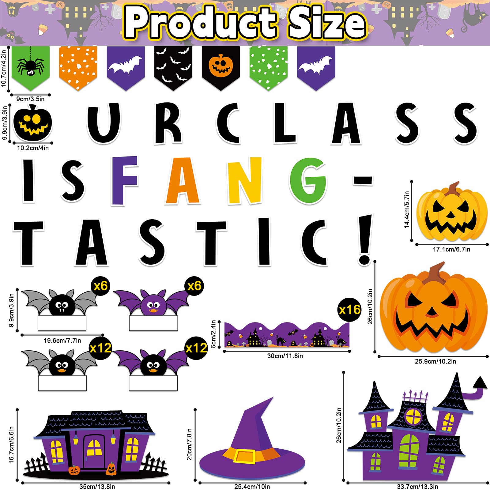 Snapklik.com : Gisgfim Halloween Bulletin Board Decorations Halloween ...