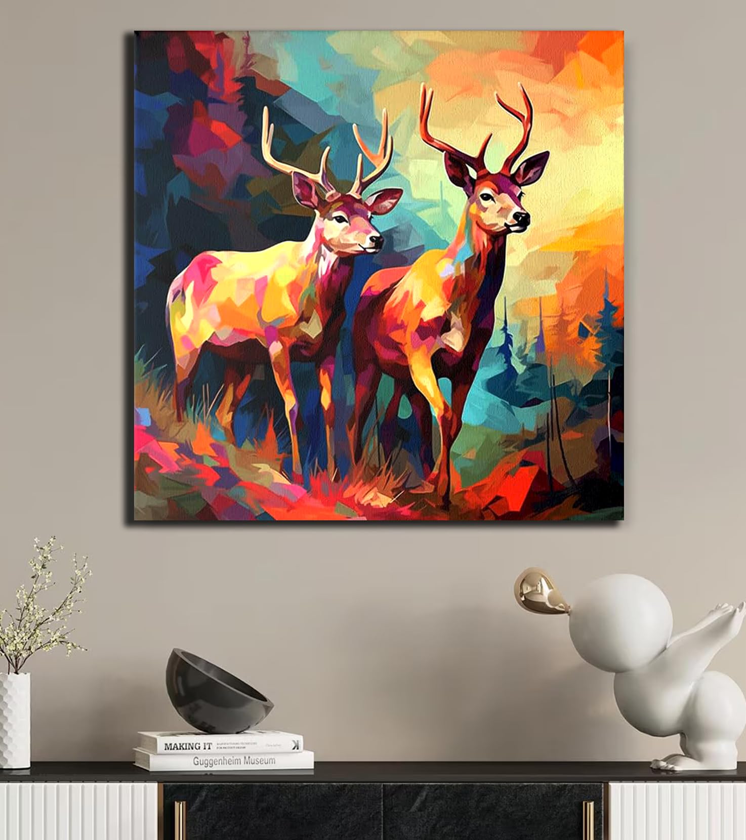 Deer Canvas Painting Ideas