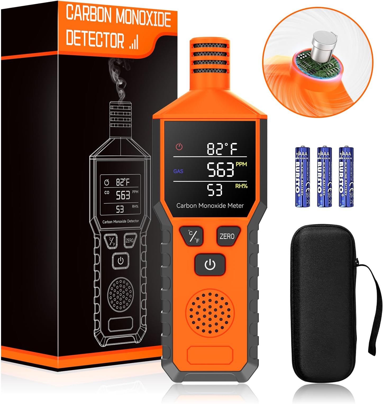 Carbon Monoxide Detectors, Portable CO Detector Battery Powered ...