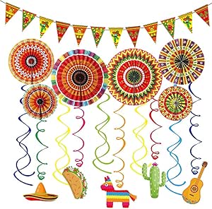Amazon.com: 17 PCS Mexican Fiesta Party Decoration Set,Mexican Fiesta ...