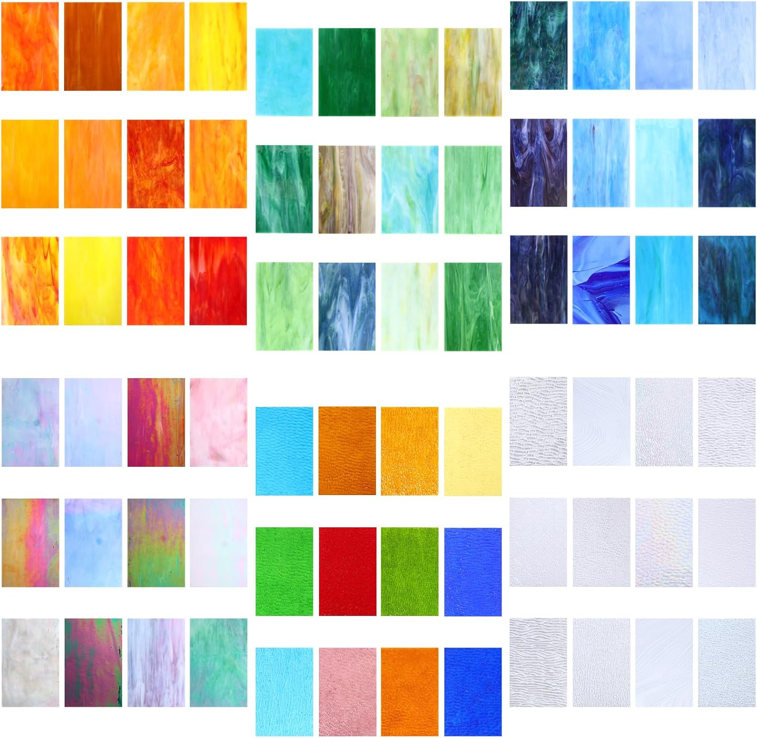 Amazon.com: Nuanchu 72 Sheets Variety Stained Glass Sheets Pack 4 x 6 ...