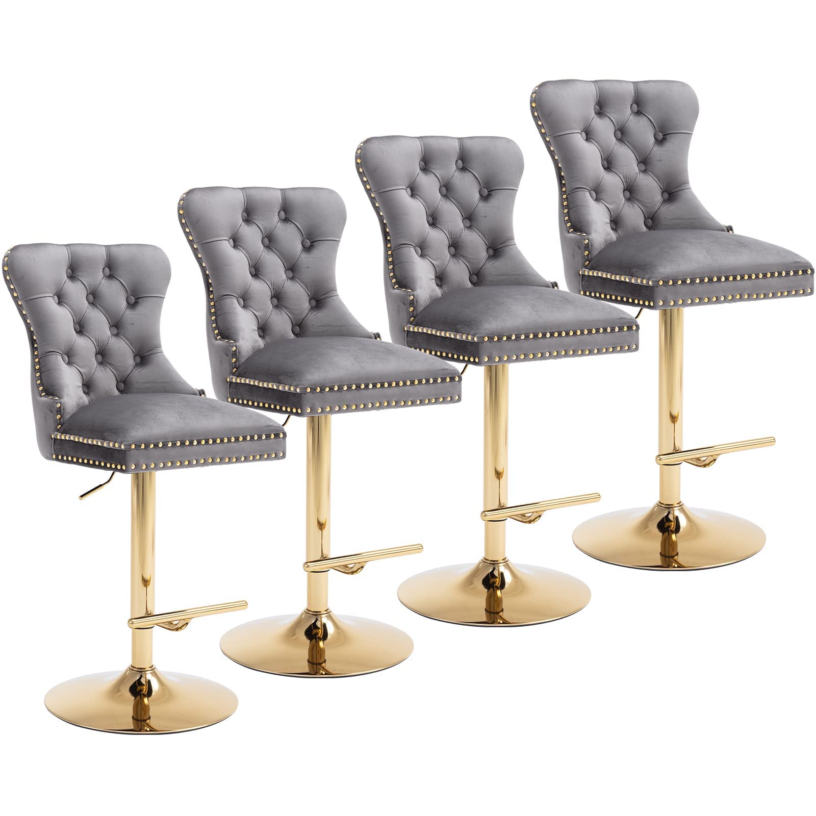 Grey Velvet Barstools Bar Sto...B0BXNGCSBX | Encarguelo.com