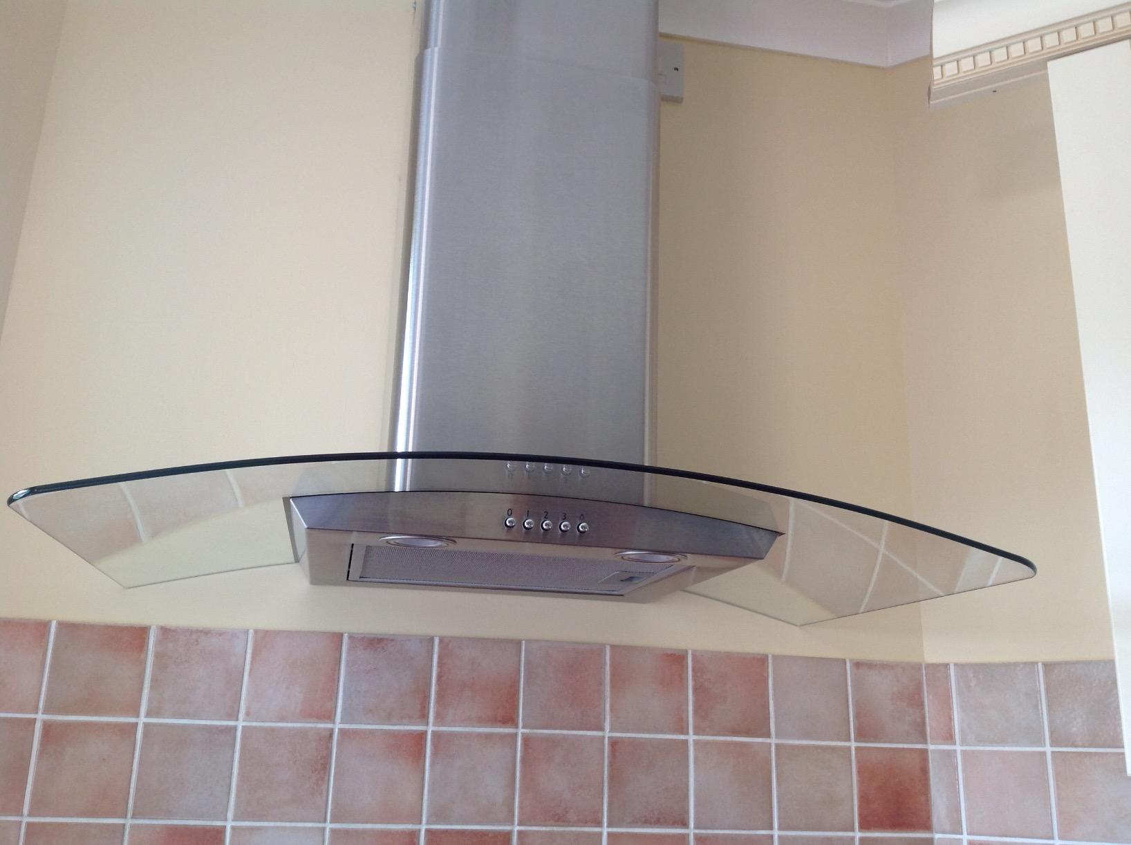 CDA ECP82SS 80cm Stainless Steel Curved Glass Chimney Cooker Hood ...