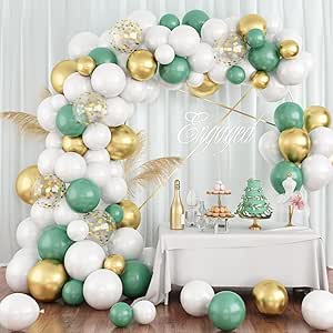Amazon.com: GREMAG Balloon Garland Kit for Wedding Decorations, White Gold Sage Green Confetti ...