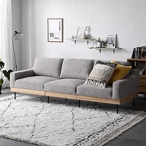 Amazon.co.jp: RASIK SMUK Smooth Sofa, 3.5 Seats, Single Item, Corduroy Gurege Cover, Washable ...