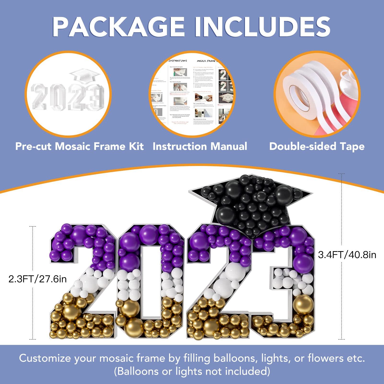 Snapklik.com : ZPISF Graduation Decorations Class Of 2023, 3.4FT 2023 ...