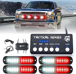 Amazon.com: Xprite White Red LED Surface Mount Strobe Lights Kit, w ...