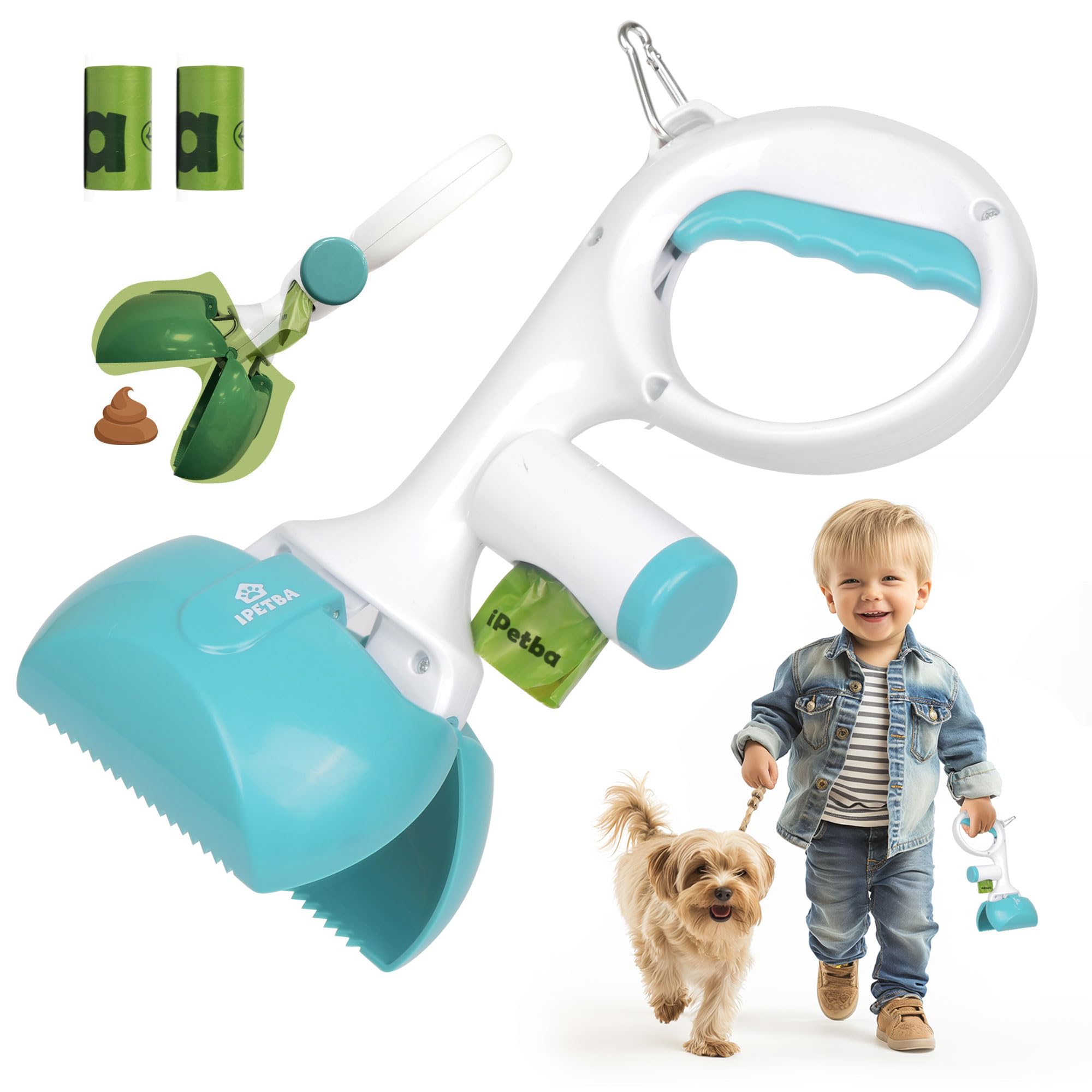 Snapklik.com : IPETBA Kid-Friendly Dog Pooper Scoopers