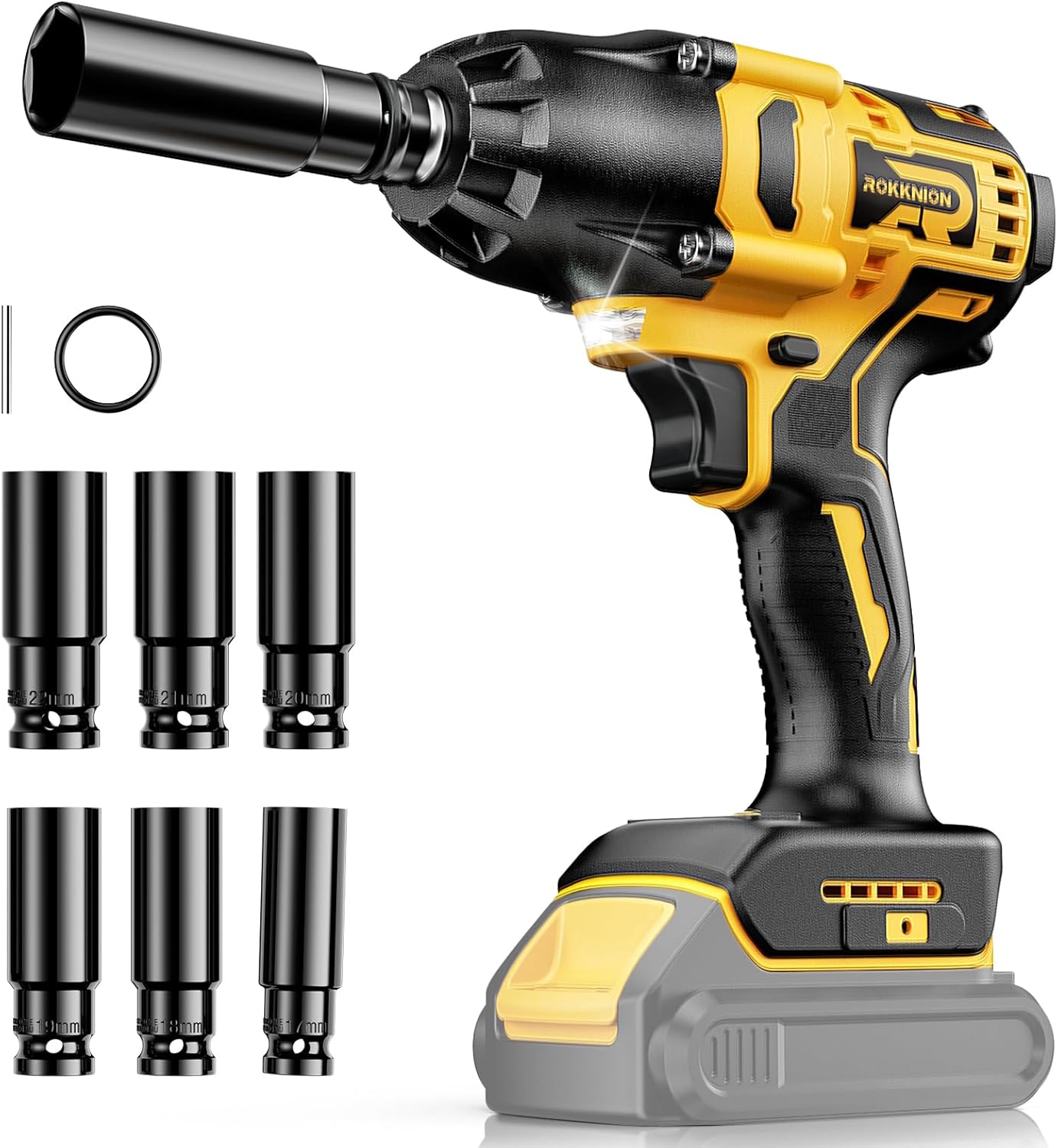 ROKKNION Cordless Impact Wrench for DeWalt 20v Battery,(No Battery)800N ...