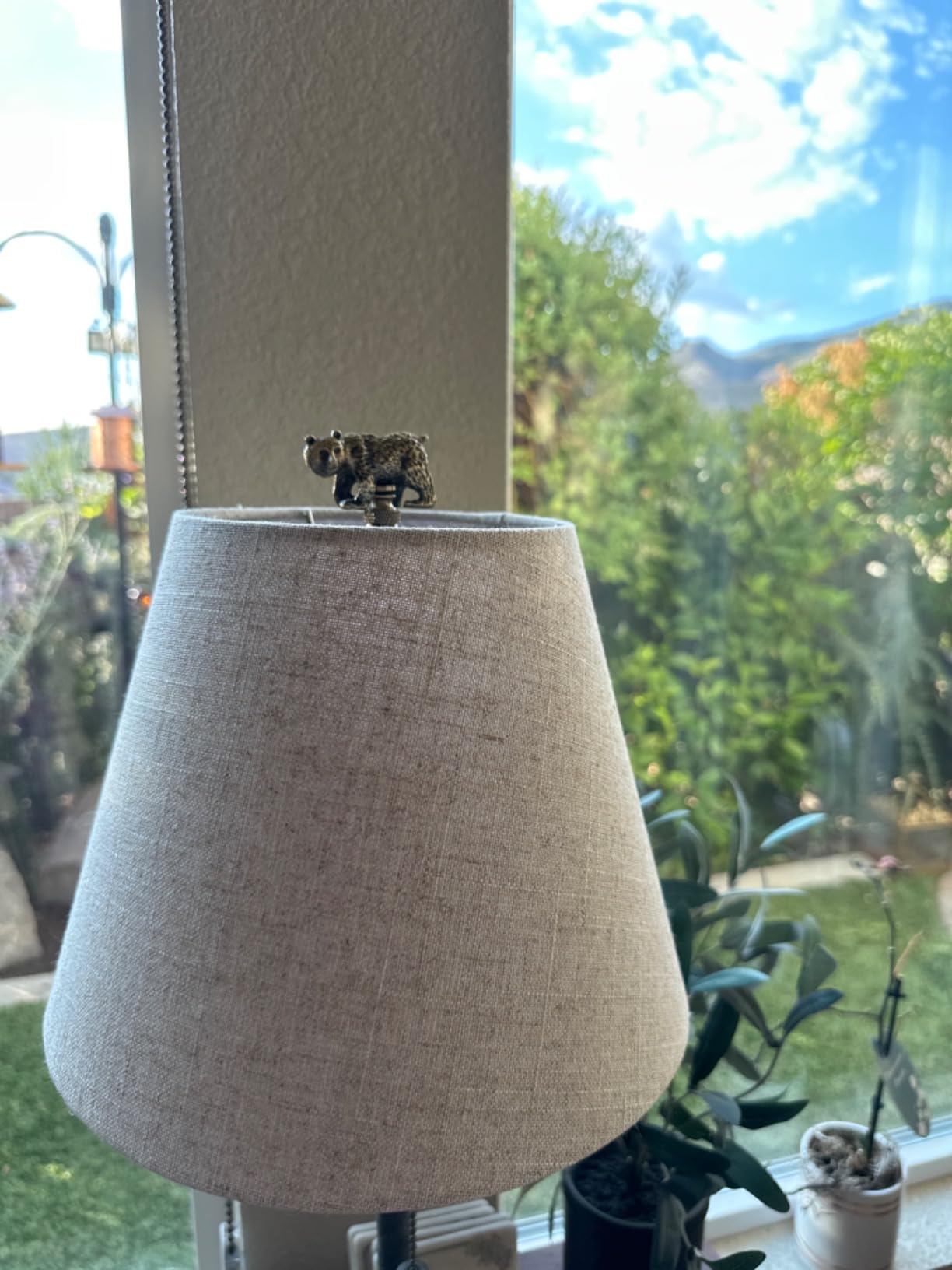 WALKING BEAR LAMP SHADE FINIAL ANTIQUE BRASS - FINIAL THREAD FT-17 ...