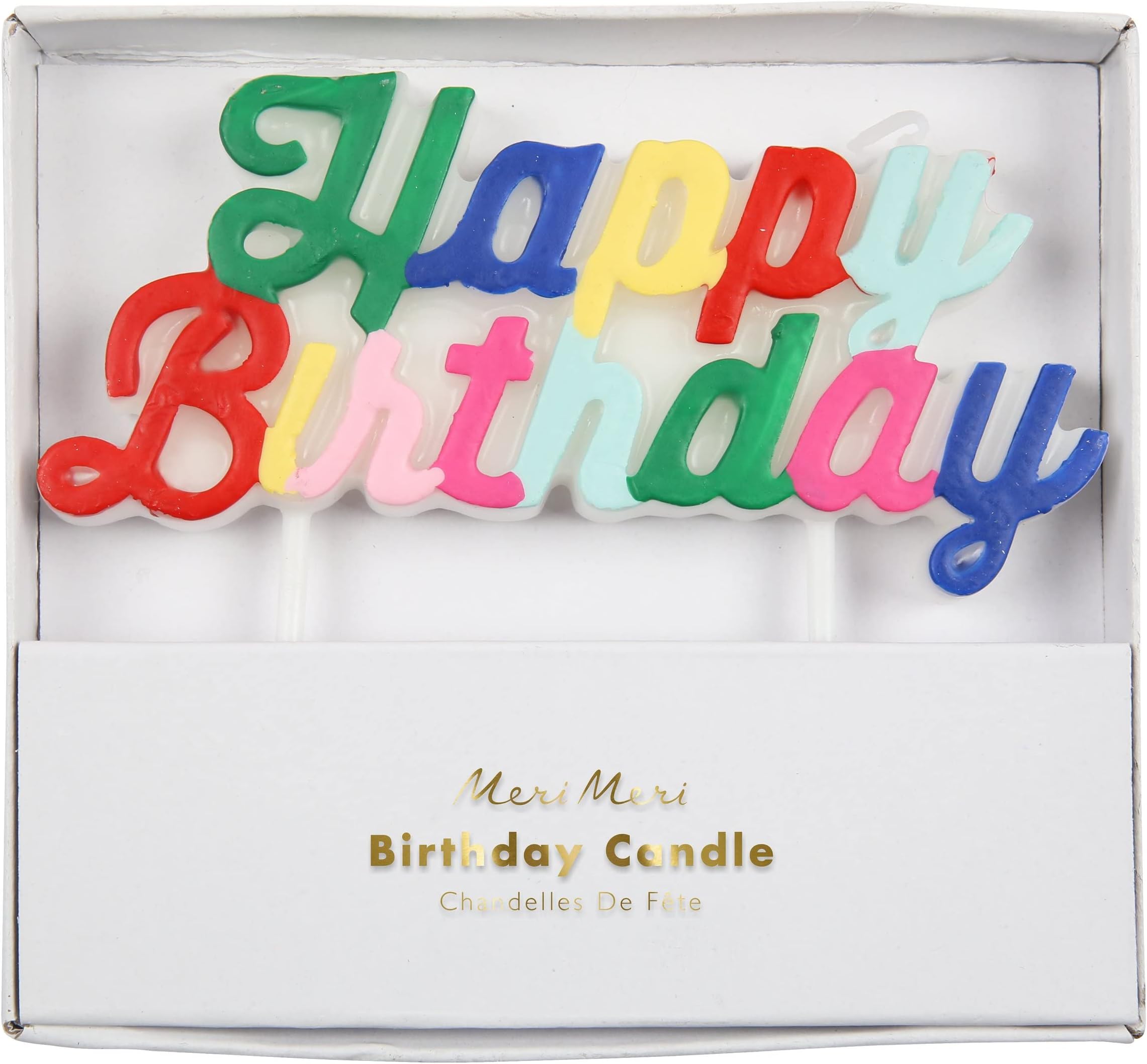 Amazon.com: Meri Meri Multicolor Happy Birthday Candle : Home & Kitchen