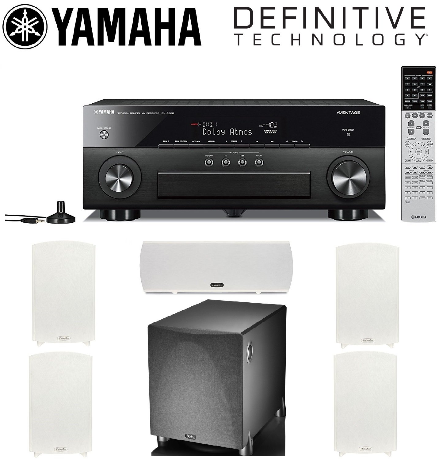 Buy Yamaha RX-A860BL 7.2 Channel Network AV Receiver + 2 Pairs of ...
