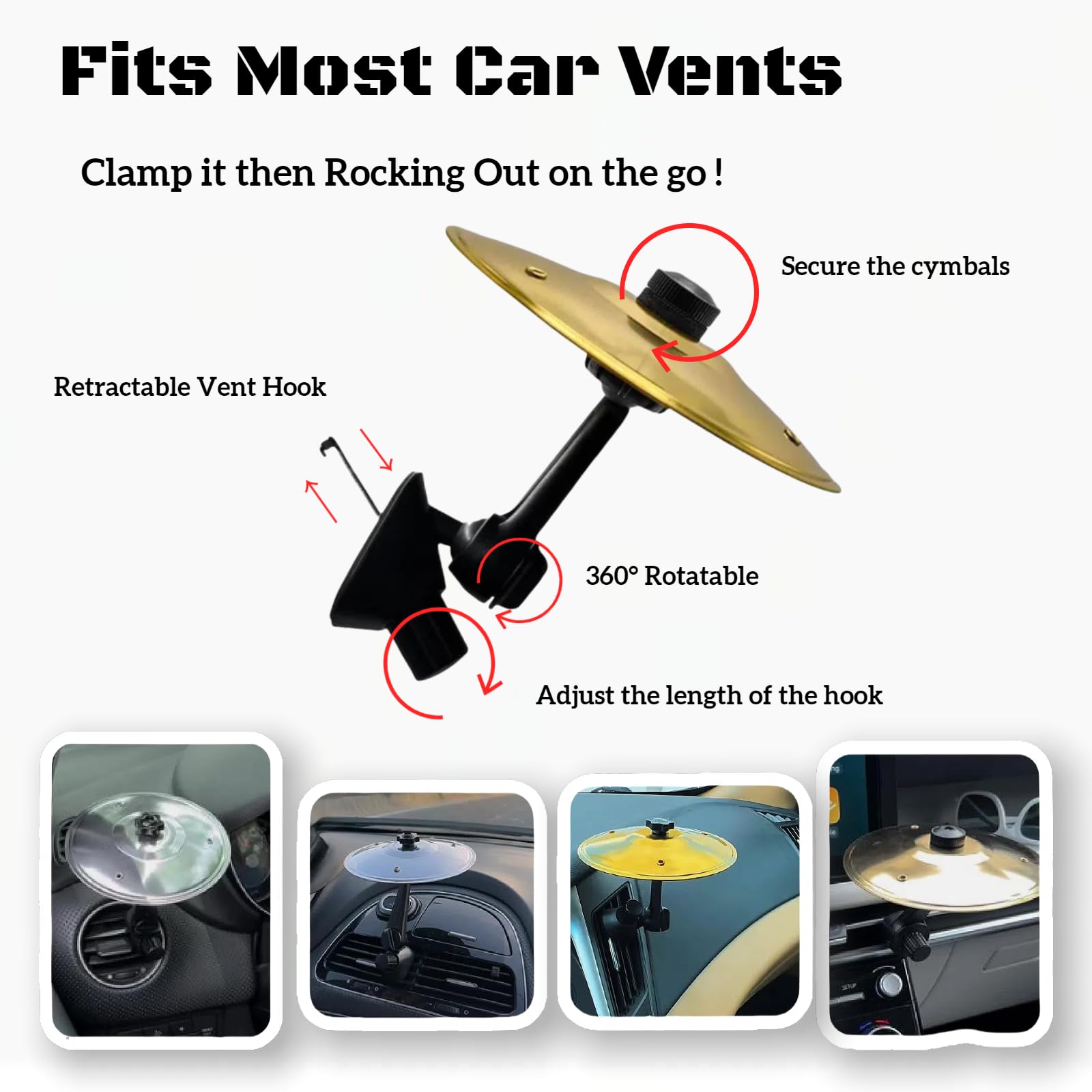 Snapklik.com : Car Cymbal, Car Cymbal Air Vent, Mini Symbol Drum Crash ...
