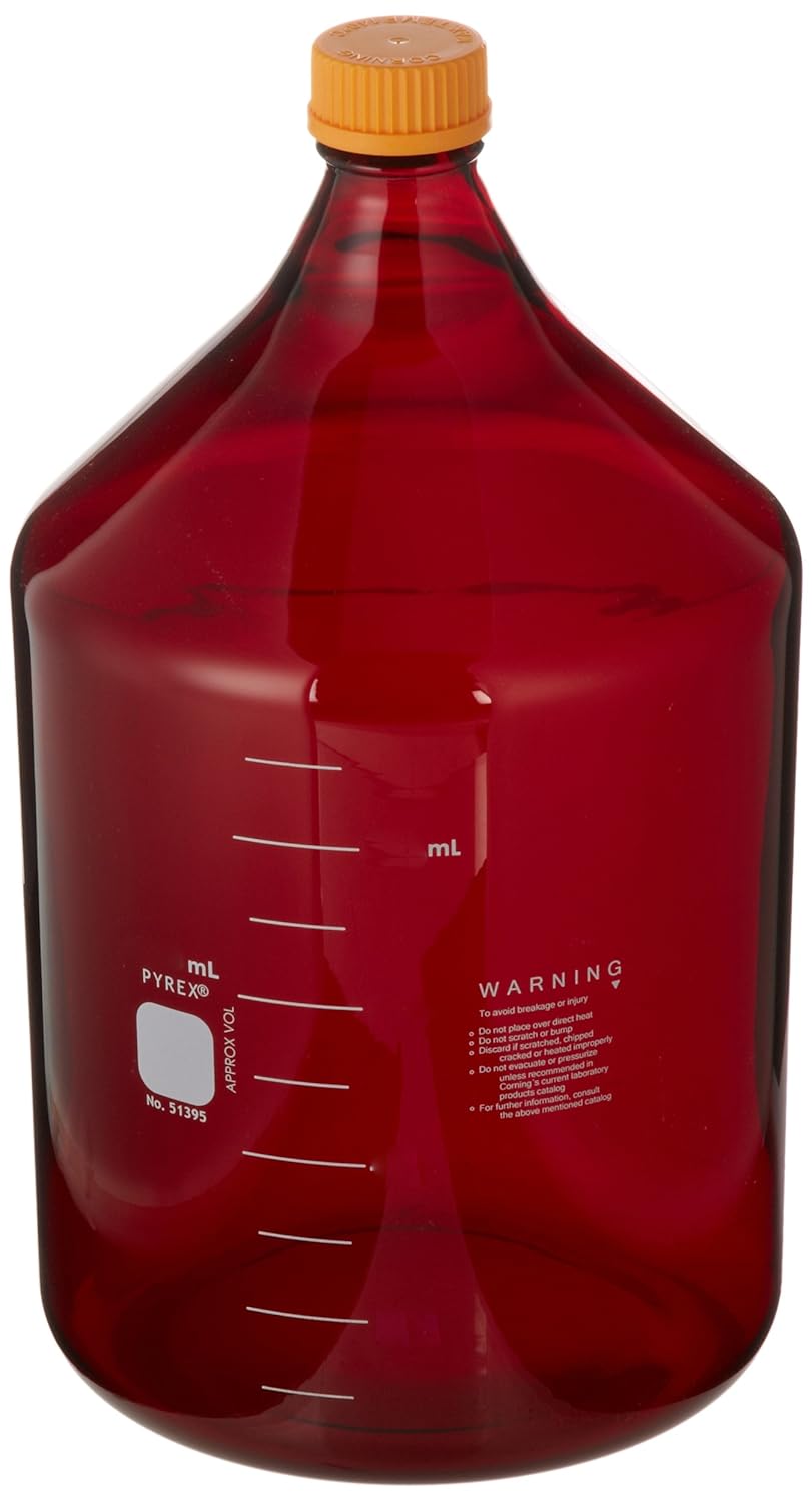 Pyrex 51395-10L Borosilicate Glass Low Actinic Round Media Storage ...