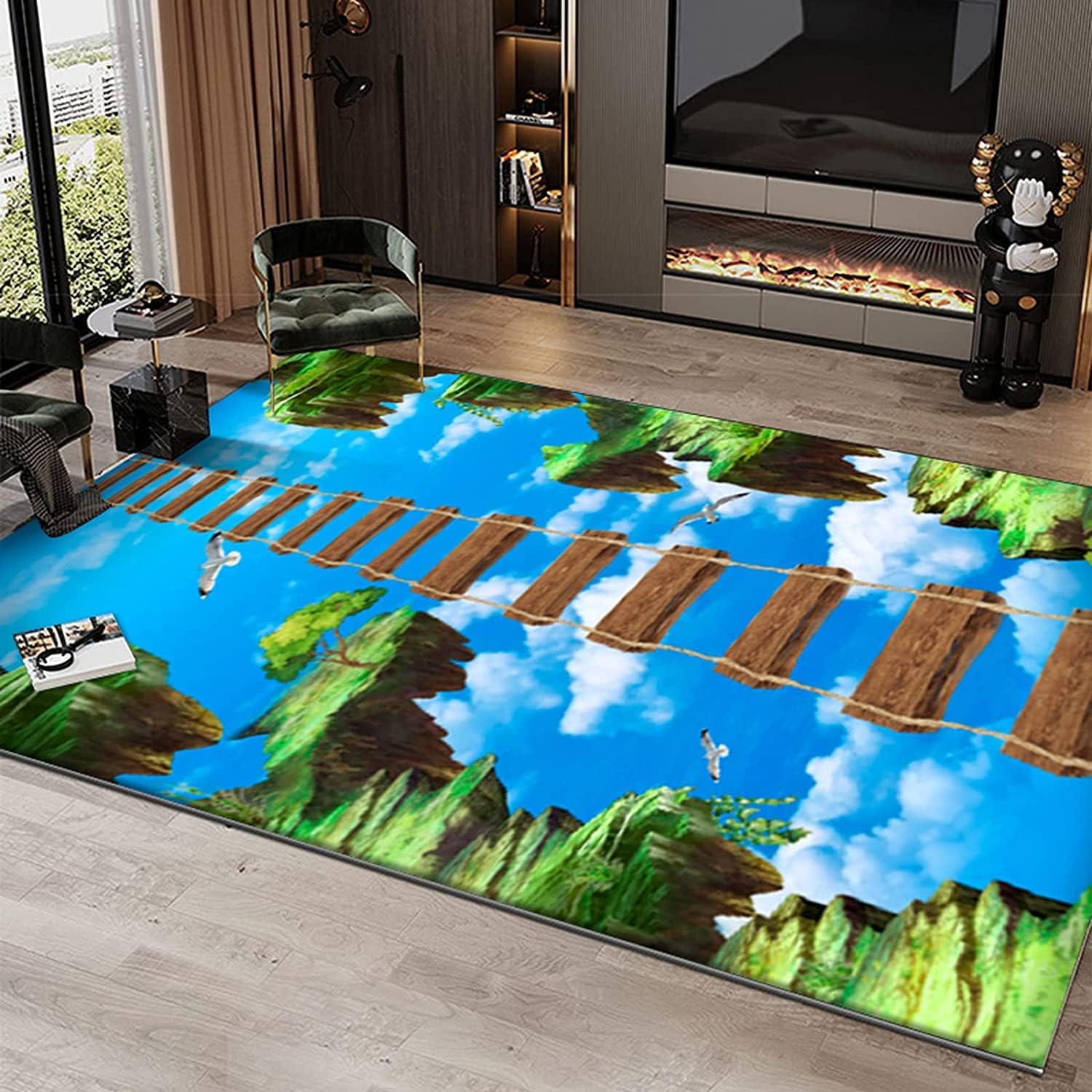 Amazon.com: Fun Sensation of Falling Floor Mat 3D Optical Illusion ...