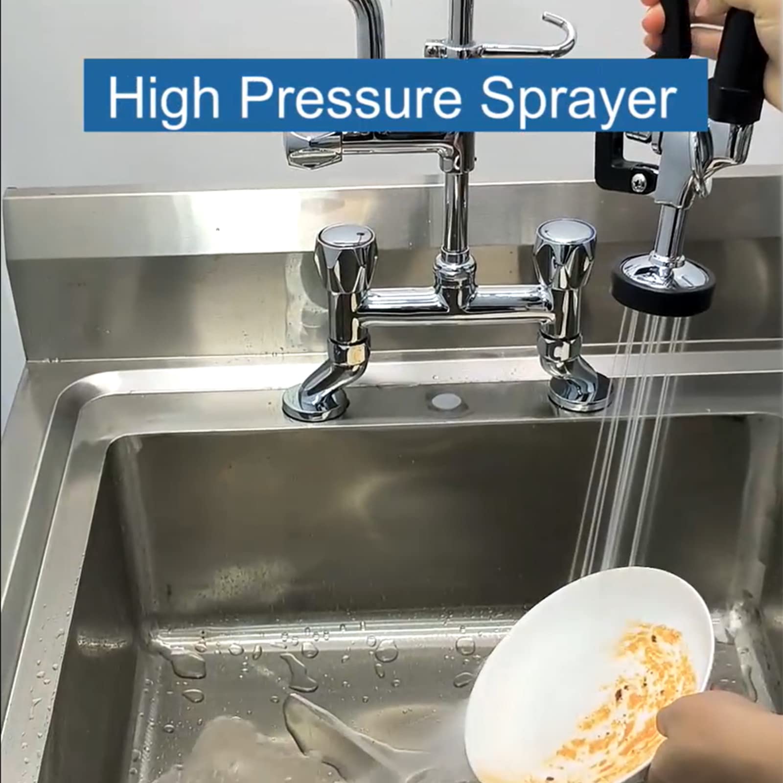 3 Compartment Sink BESTJEEF Commercial Kitchen Faucet With Sprayer - 25 ...