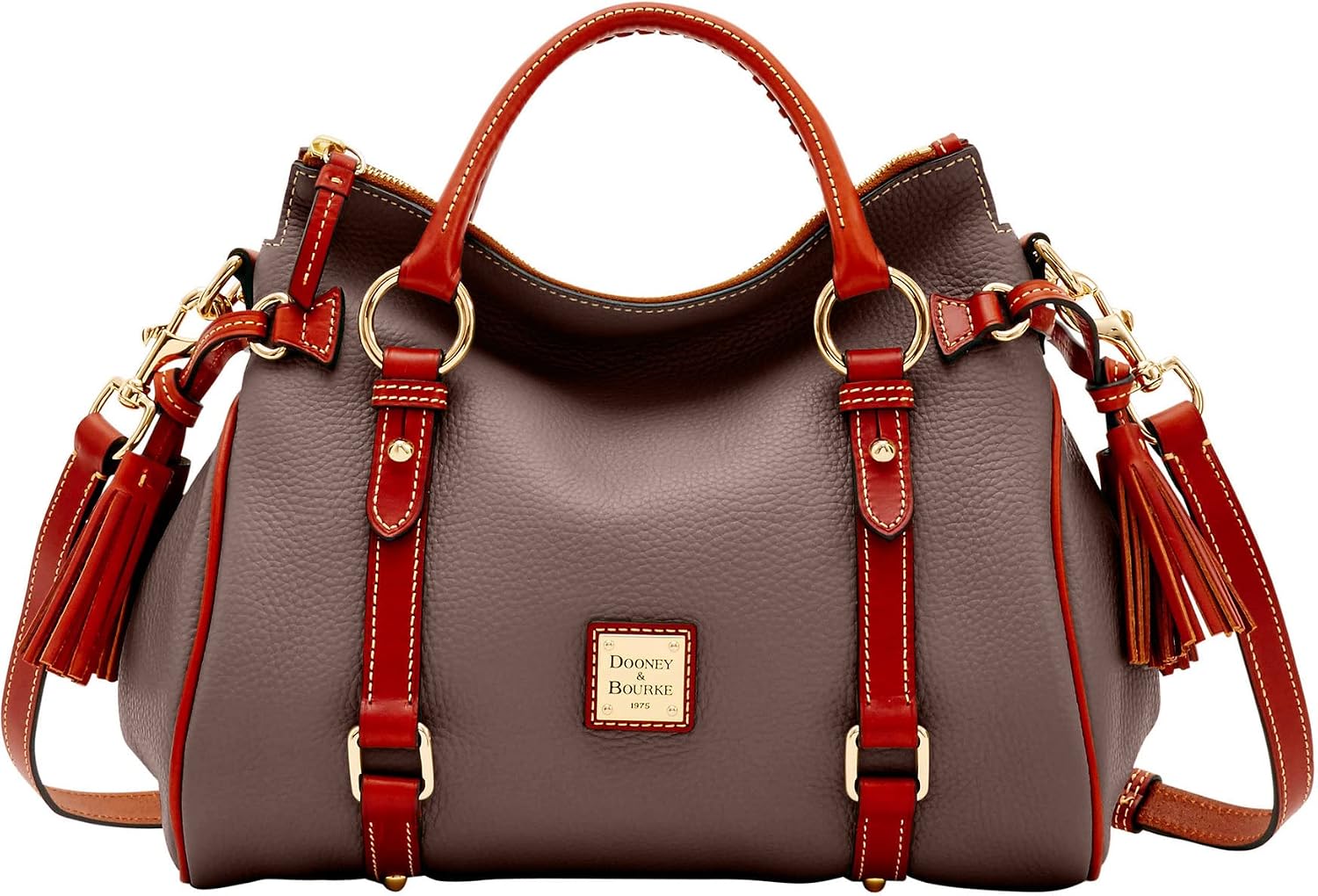 Amazon.com: Dooney & Bourke Handbag, Pebble Grain Satchel - Taupe ...