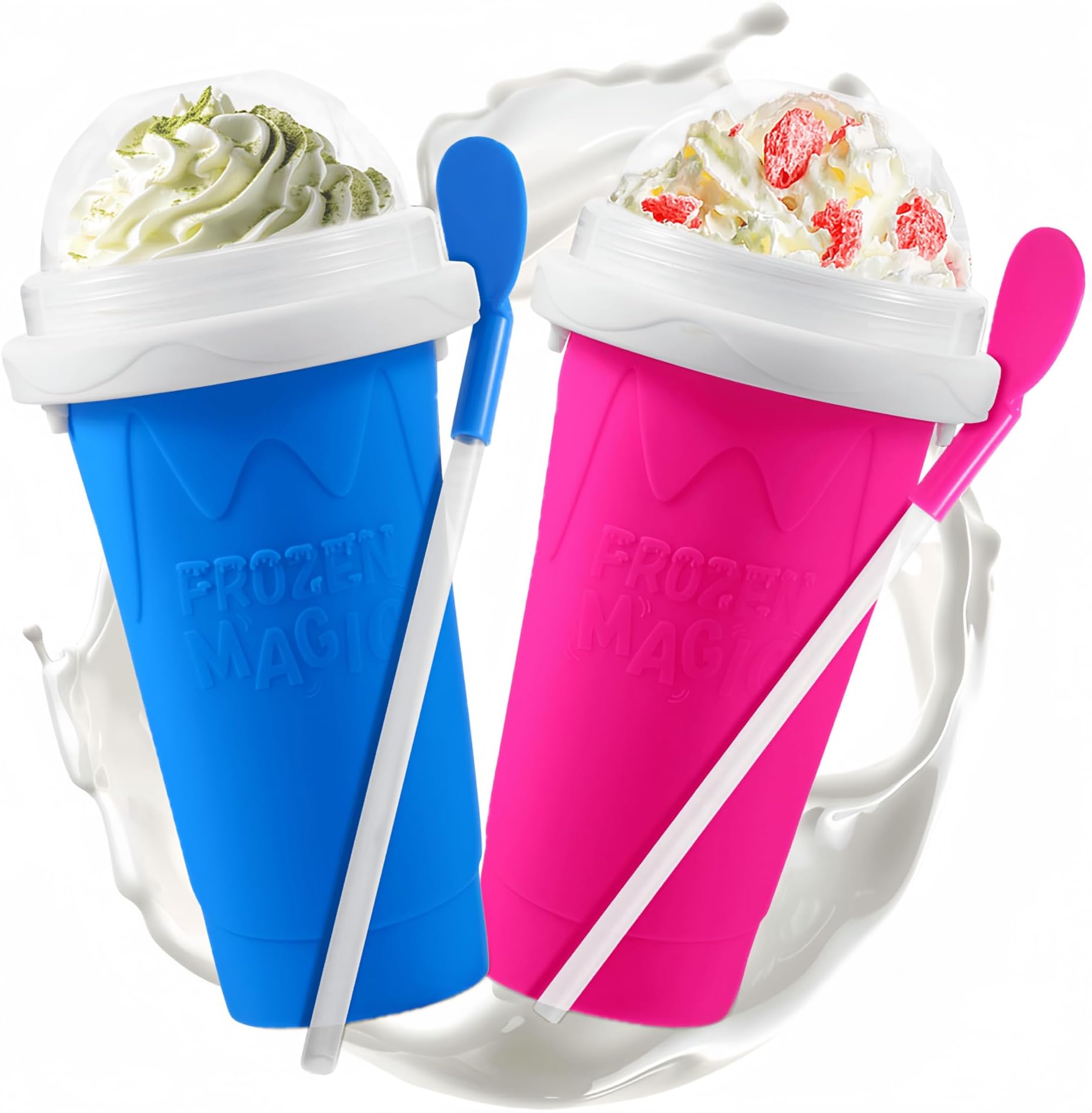Amazon.com: Slushy cup 2Pcs Slushie MakerCup,Frozen Magic Slushy Cup ...