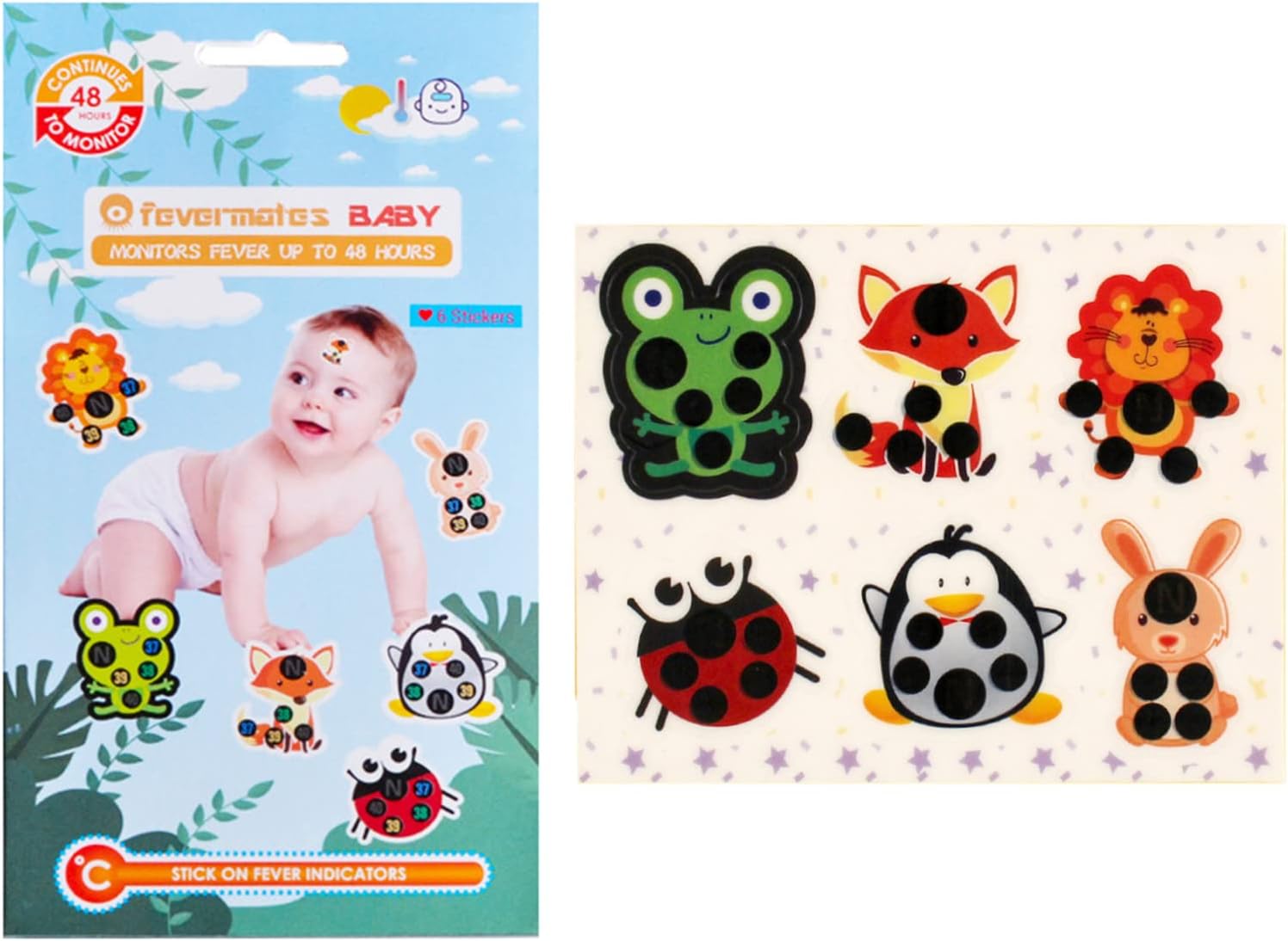 Amazon.com: Stick-On Fever Cute Cartoon Forehead Fever Stickers ...