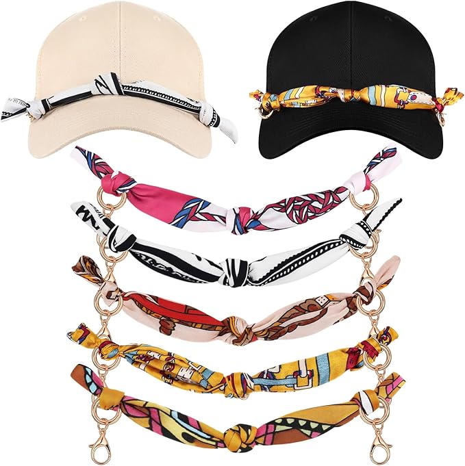 Amazon.com: Tondiamo 5 Pcs Scarves Hat Chains Silk Bandana Trucker Hat ...