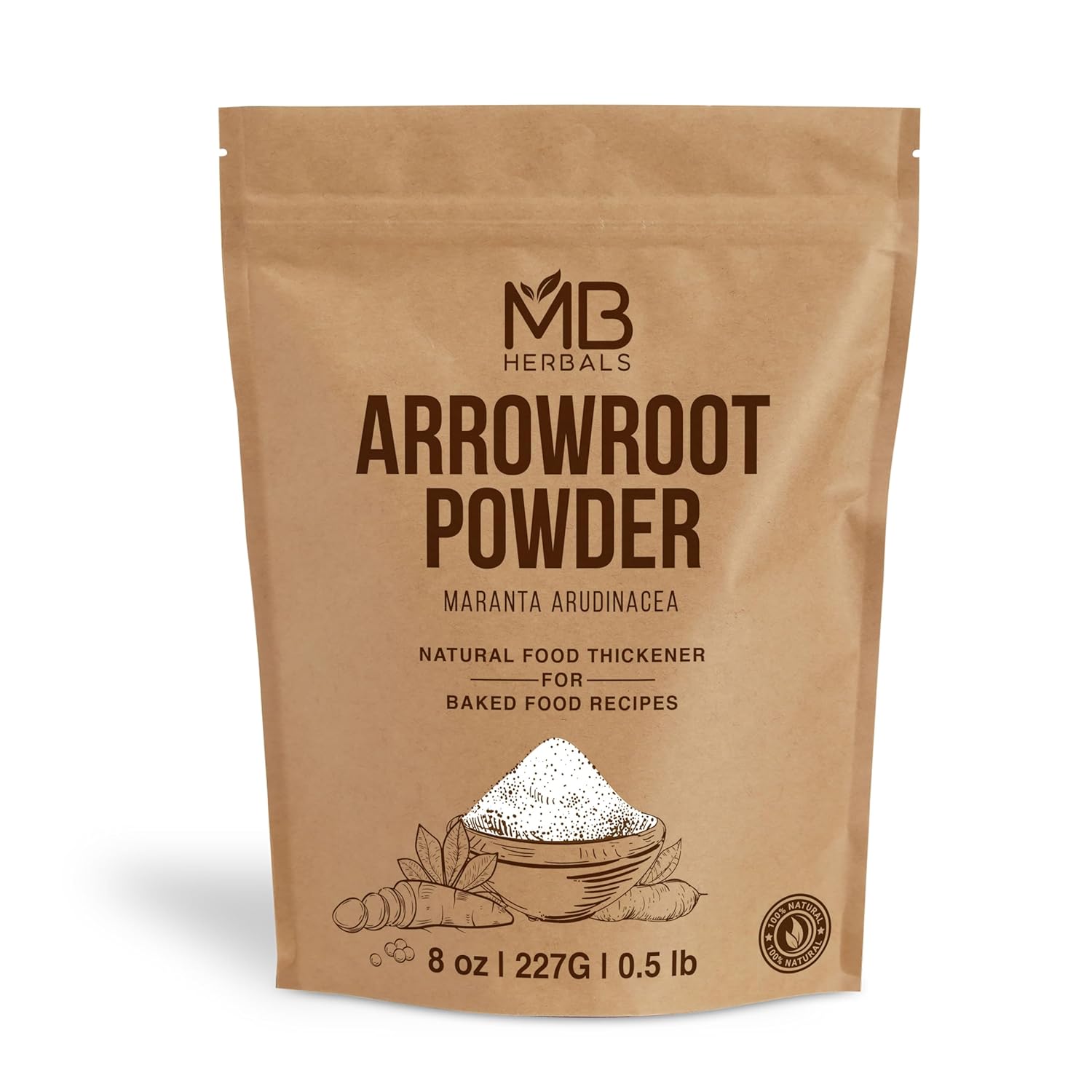 Amazon.com: MB Herbals Arrowroot Powder, 8 oz, Gluten Free Natural Thickener for Soups, Sauces ...