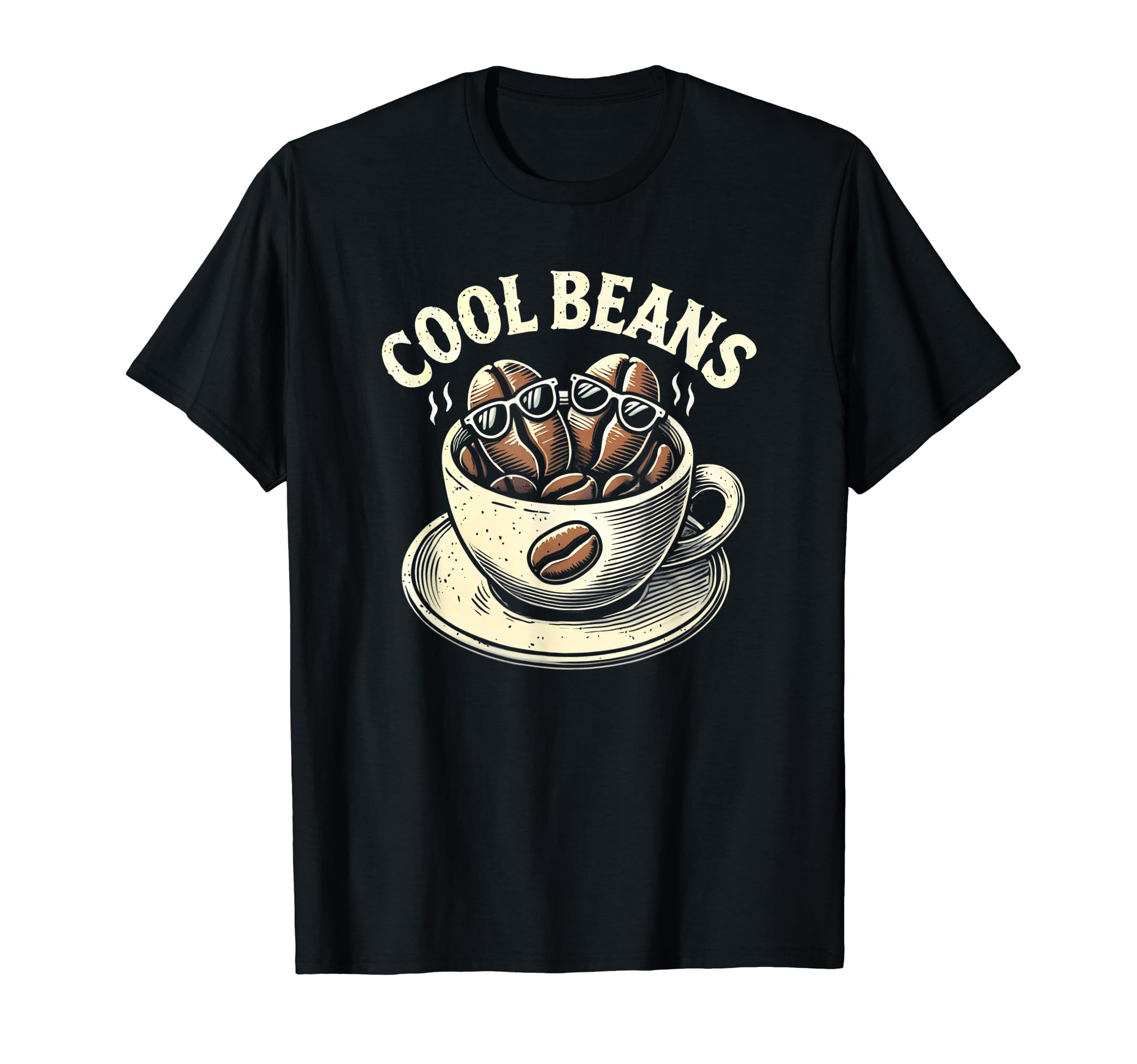 Amazon.com: Cool Beans Coffee Caffeine Lover Retro Graphic Novelty T ...