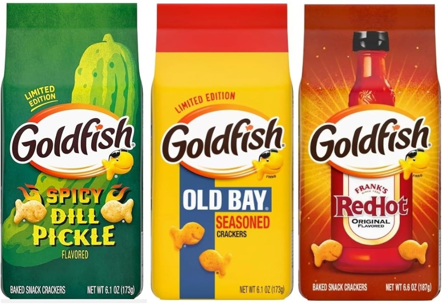 Amazon.com: Goldfish Crackers Limited Edition Trio of Flavors - Frank's ...
