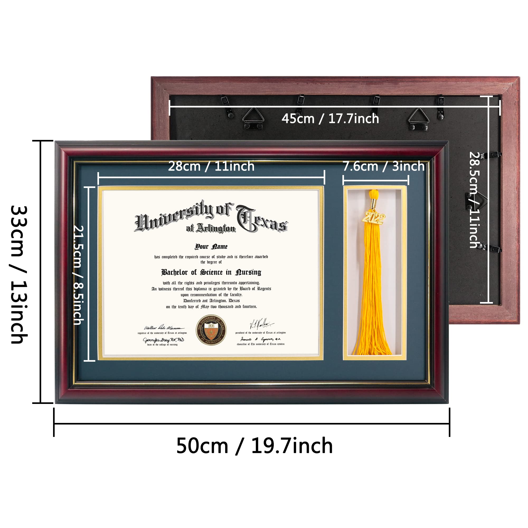 Snapklik.com : GraduationMall 11x17 Cherry Wood Diploma Frame