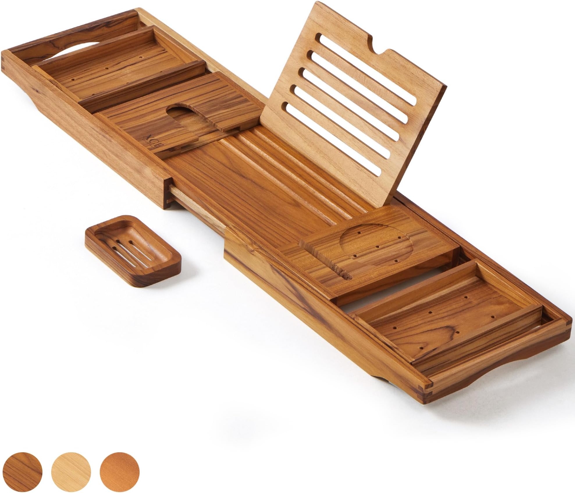 Amazon.com: Axeman Teak Bathtub Tray - Bathtub Caddy for Luxury Bath ...
