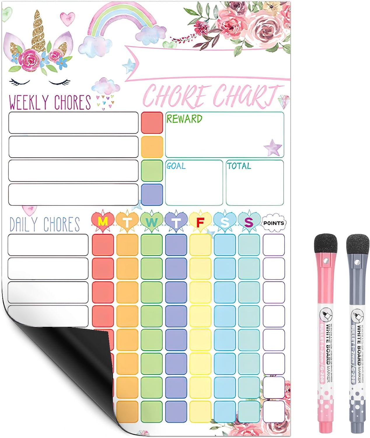 Buy Magnetic Chore Chart for Kids, 8x12 Reward Chart for Kids Behavior ...