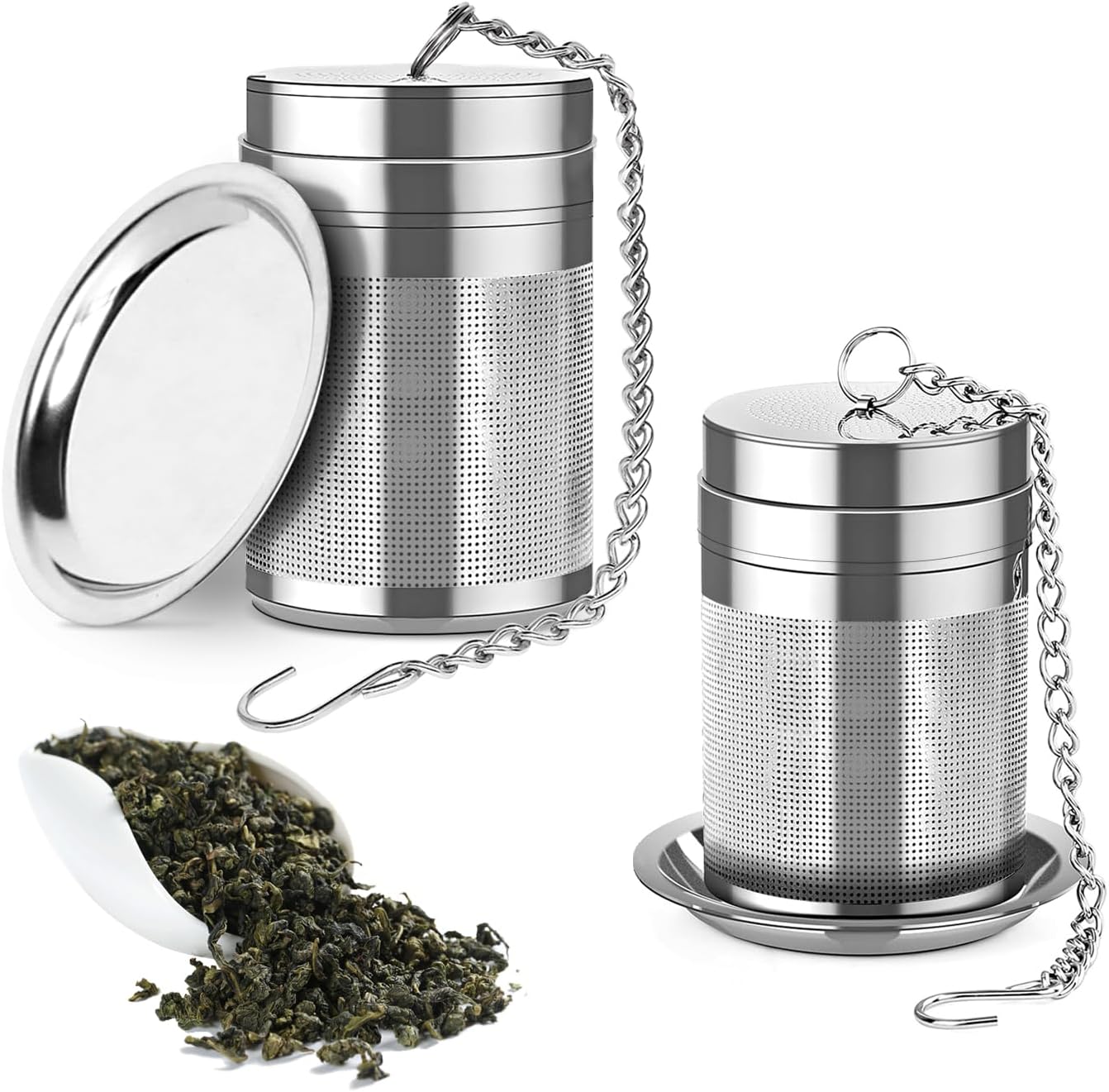 Amazon.com: Tea Infusers for Loose Tea, (2 Pack) 18/8 Stainless Steel ...