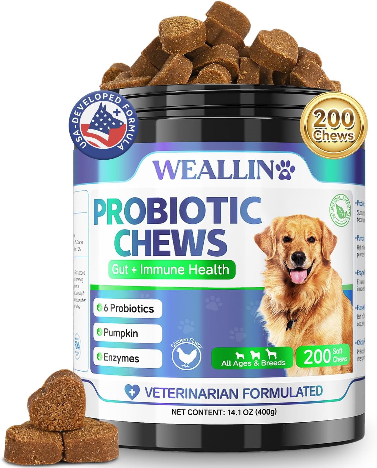 Amazon.com: Probiotics for Dogs, Duck Flavored Dog Probiotics with ...