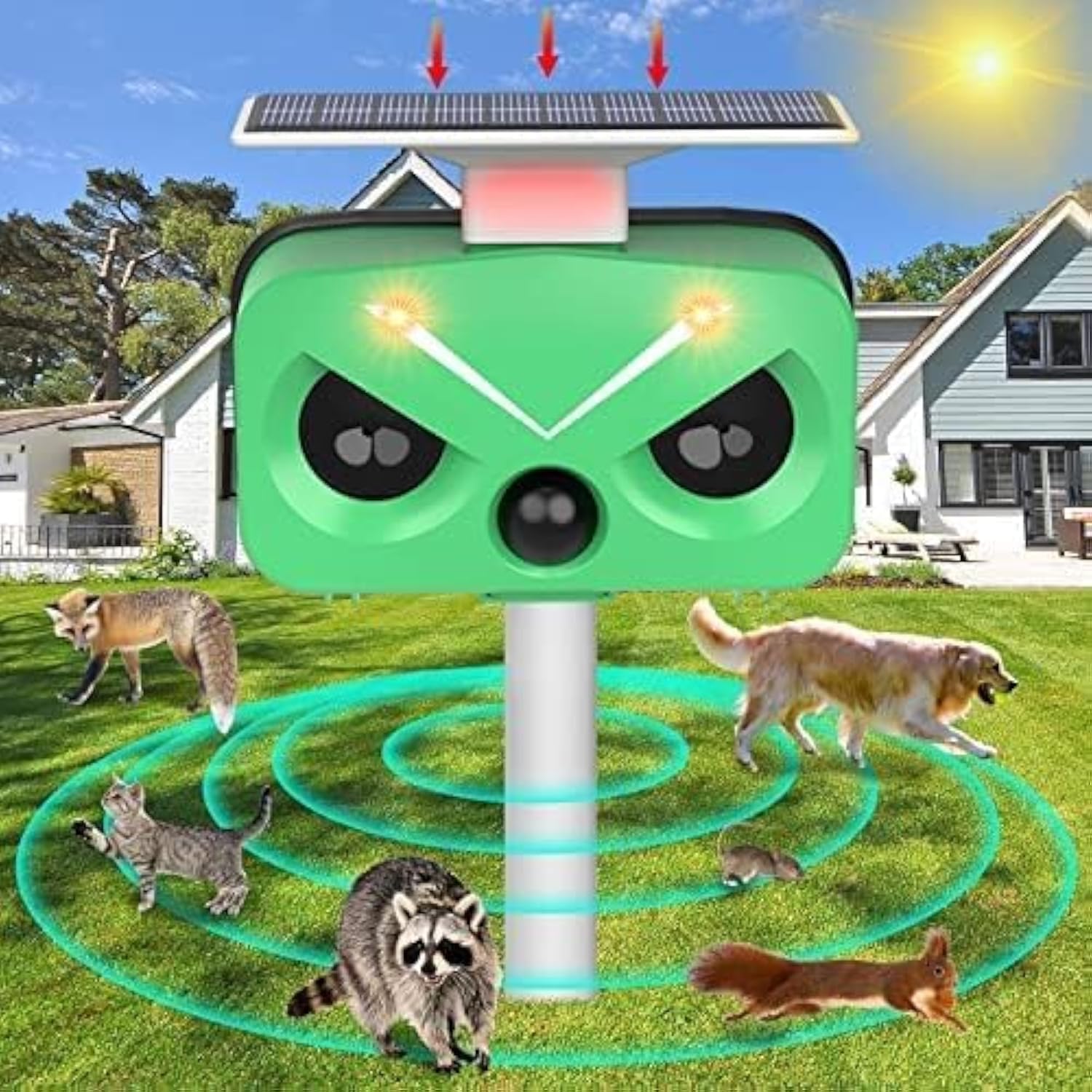 Ultrasonic Squirrel Repellent New Solar Repellent Electronic