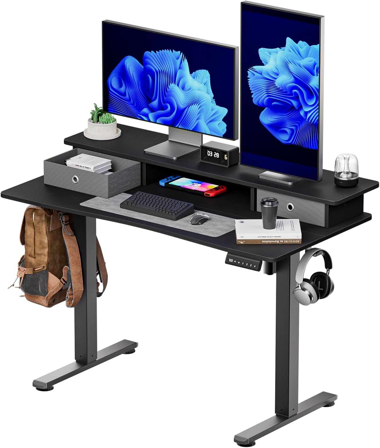 Amazon.com: SohoTeco Electric Standing Desk with Drawers,Adjustable ...