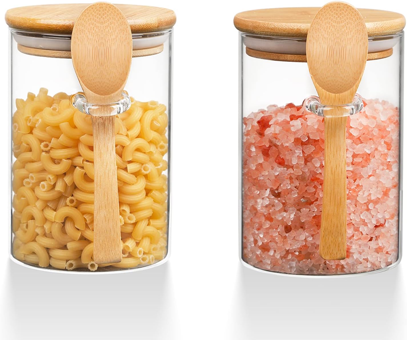 Amazon.com: WHJY Set of 2 Glass Jar with Lid and Spoon, Airtight Glass ...