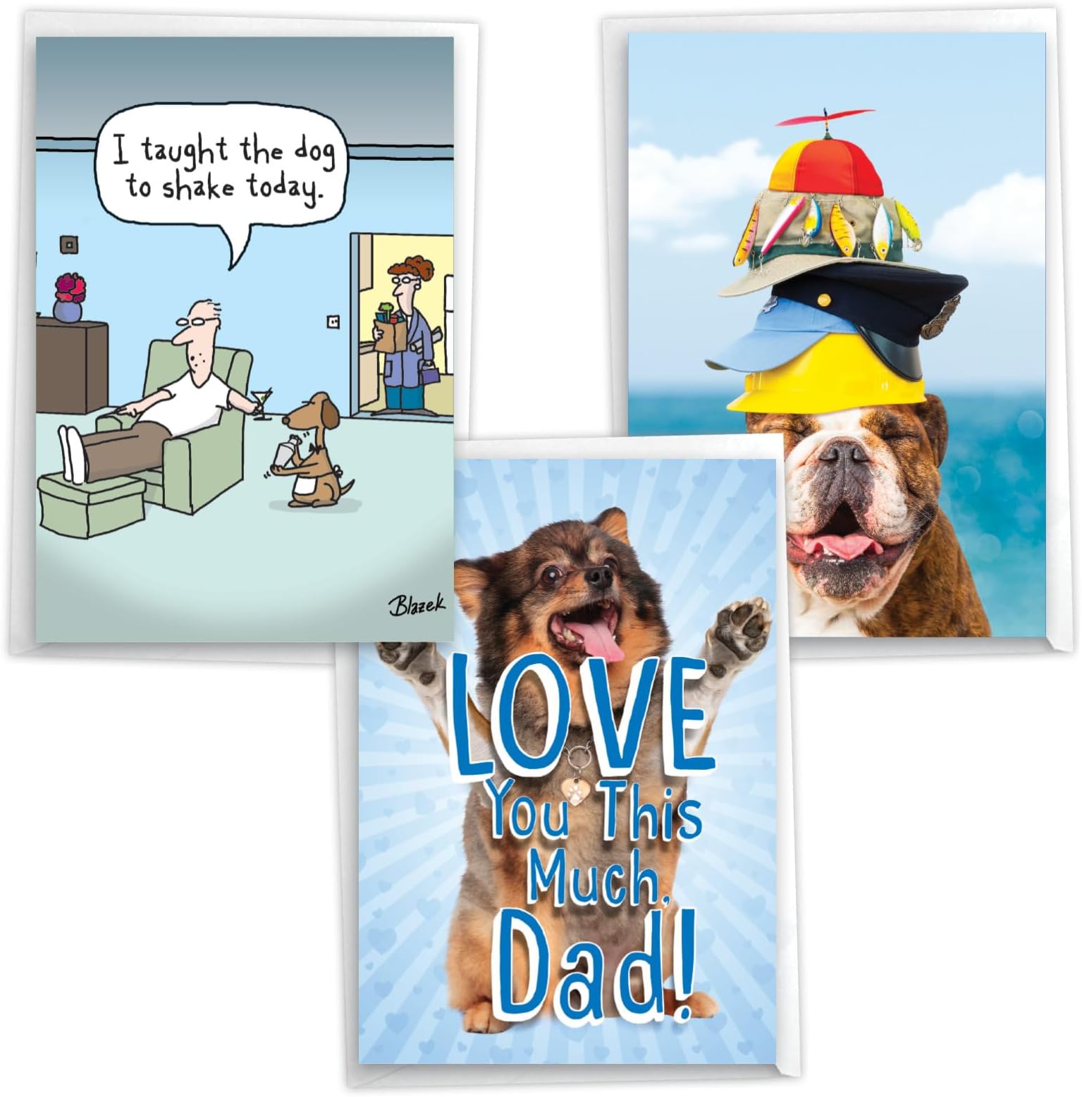 Amazon.com : NobleWorks - Pack of 3 Father's Day Greeting Cards with ...