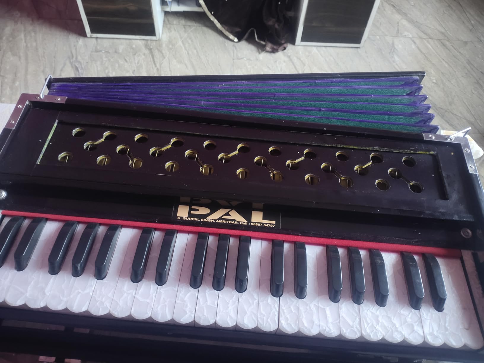 PAL MUSIC HOUSE® high sound quality Folding Harmonium with cover ...