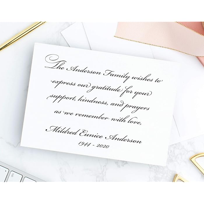 Buy Personalized Memorial Thank You Cards with Envelopes, Choose ...