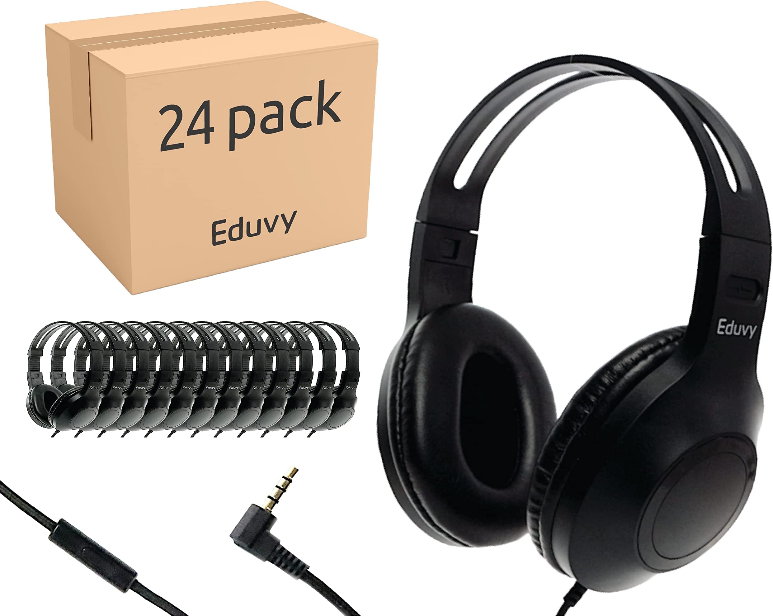 Amazon.com: Eduvy Bulk Headphones for Classroom with Microphone, Heavy ...