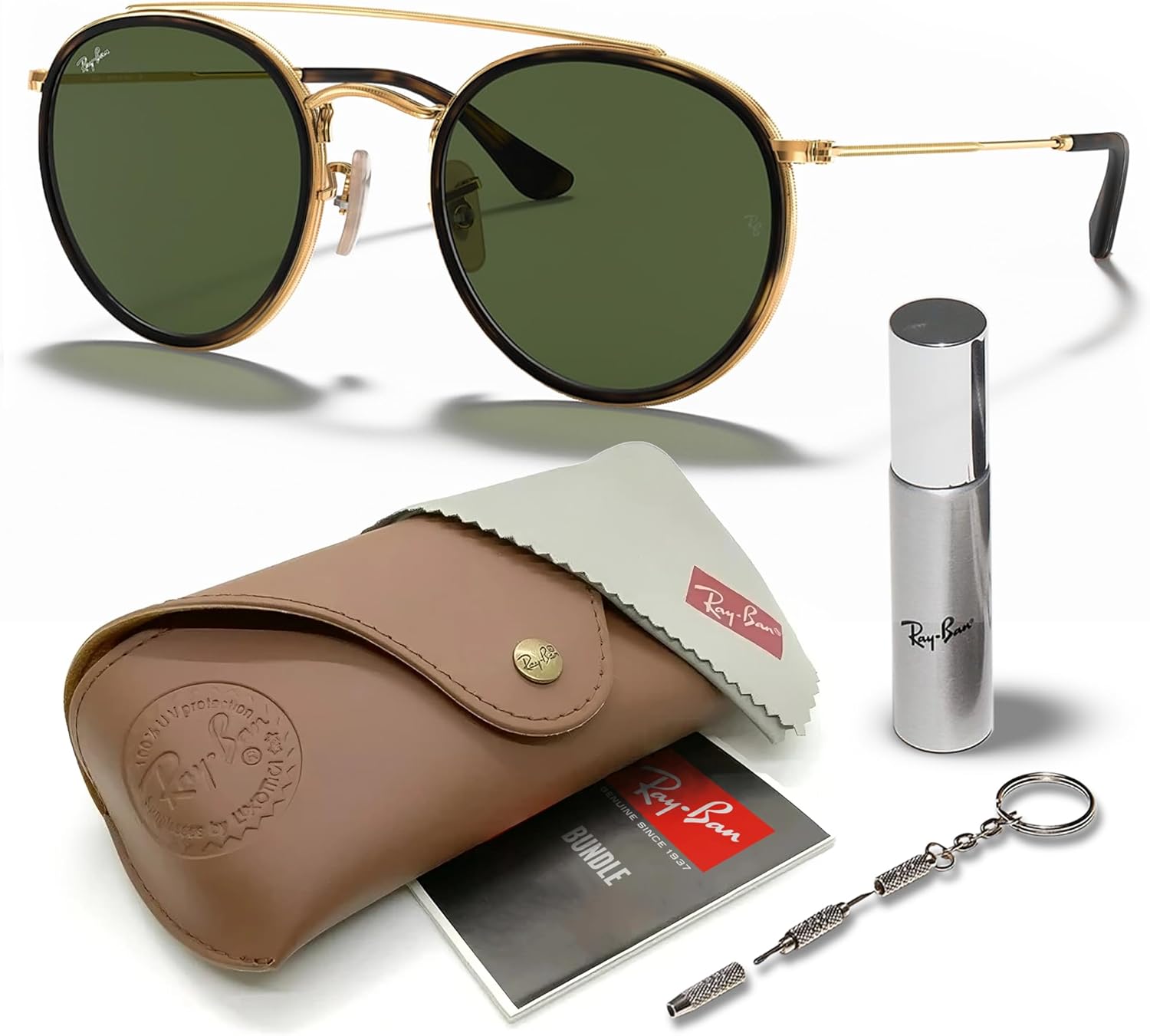 Ray-Ban RB3647N Round Double Bridge Square Shape Sunglasses With ...