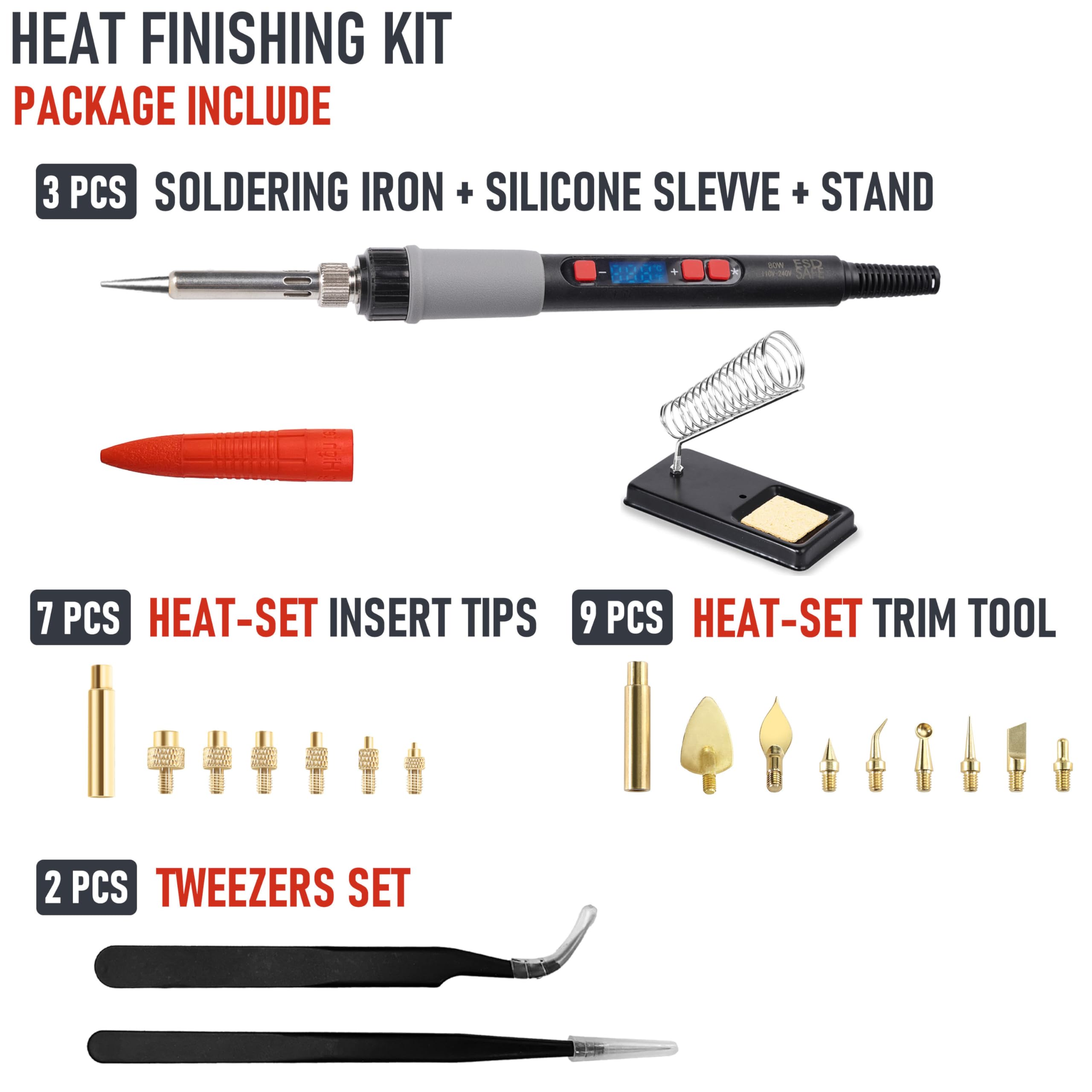 Snapklik.com : 3D Printing Finishing Tool Kit, 80W Soldering Iron ...
