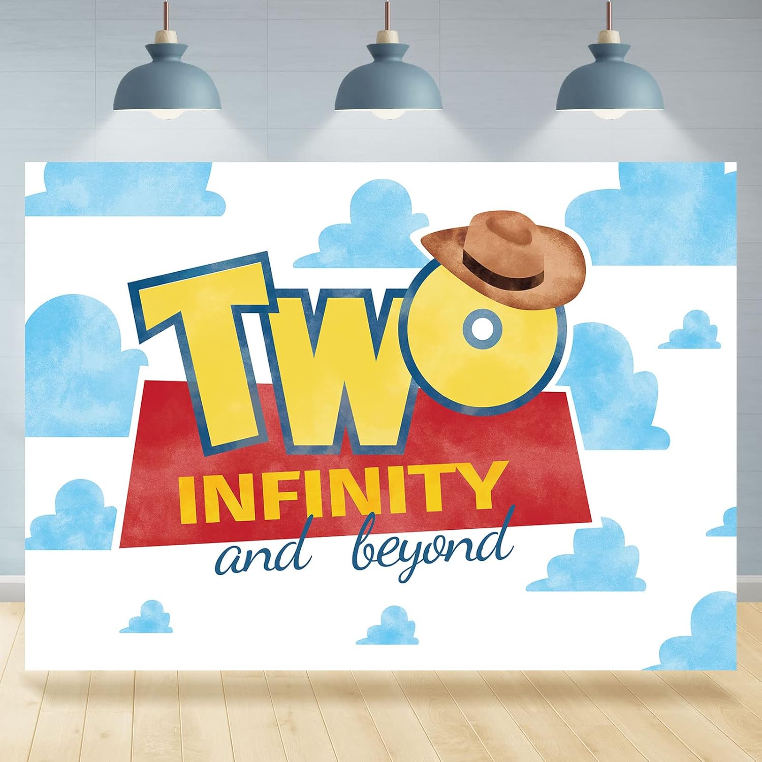 Amazon.com : Rsuuinu Two Infinity and Beyond Backdrop 2nd Birthday Hat ...