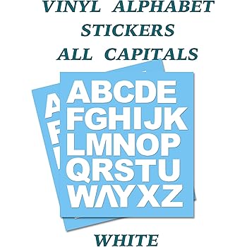 1 x Set of 90 White 1" Letters and Numbers - Self Adhesive Waterproof ...