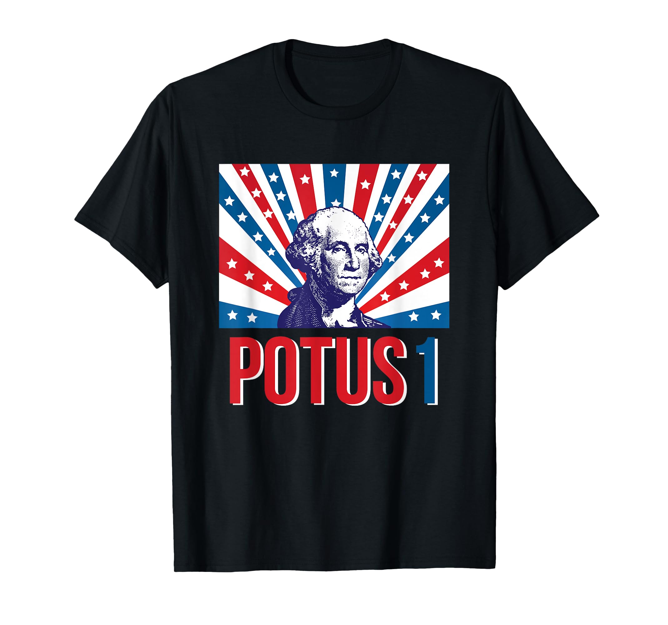 Amazon.com: Potus 1 George Washington Retro T-Shirt : Clothing, Shoes ...